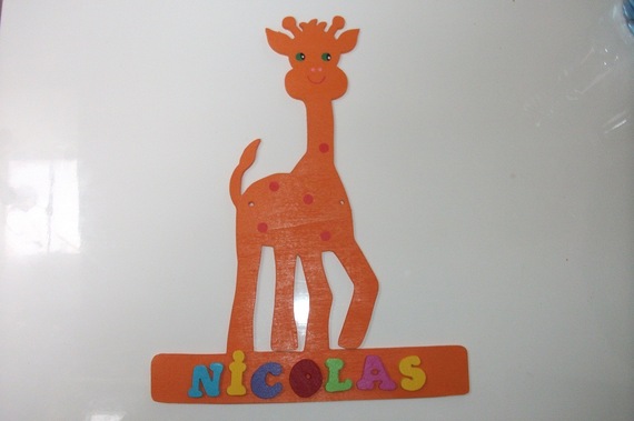 Child Name Door Wall Plate Sign Customized With Giraffe on Luulla