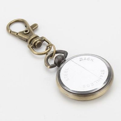 Retro Vintage Bronze Keychain Pocket Watch Sport Key Ring Round Pendant ...