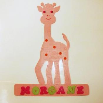 Child Name Door Wall Plate Sign Customized With Giraffe on Luulla